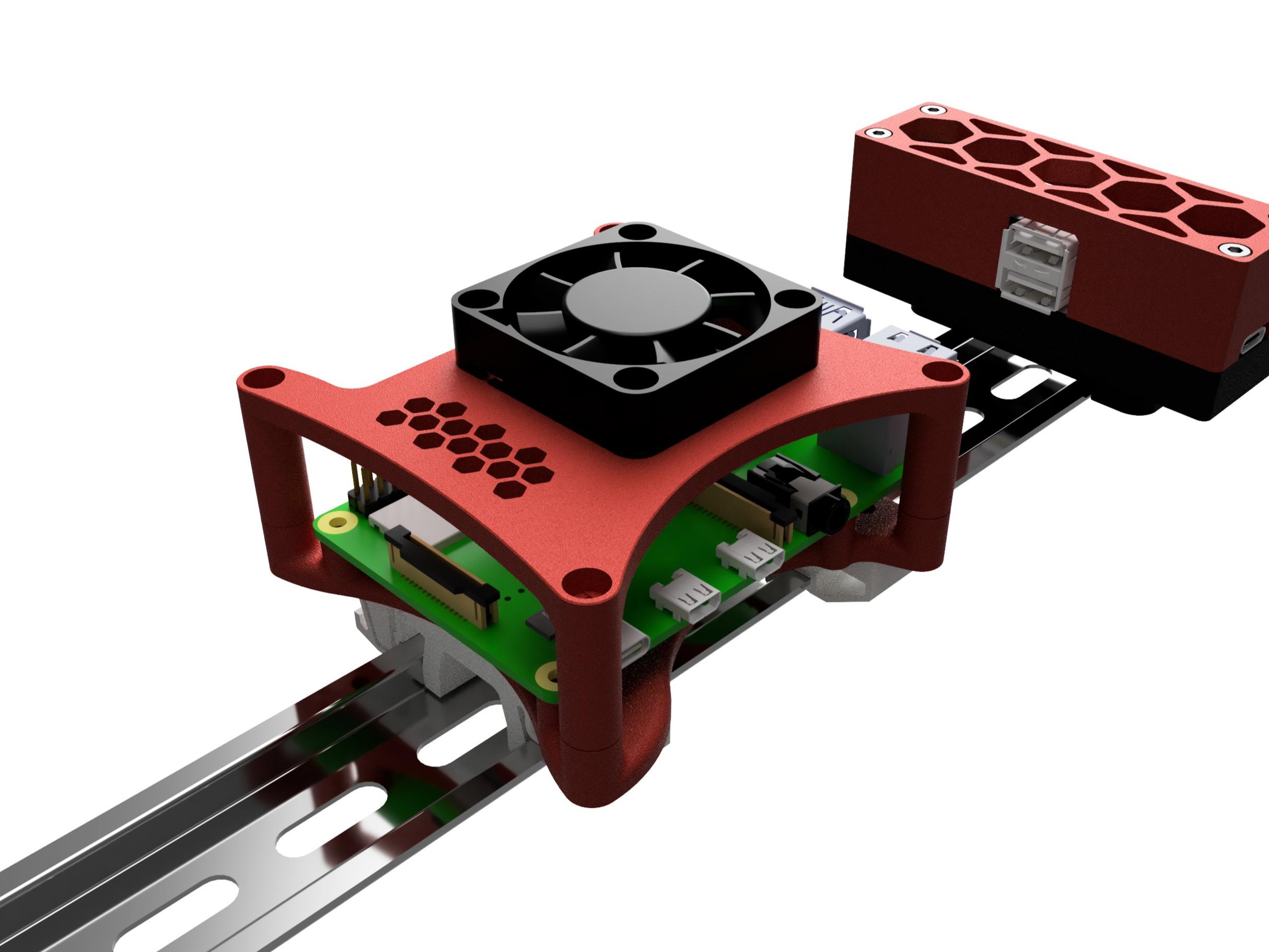 RPI Din Clips Mount 40mm Cooling Fan by Drak | Download free STL model ...