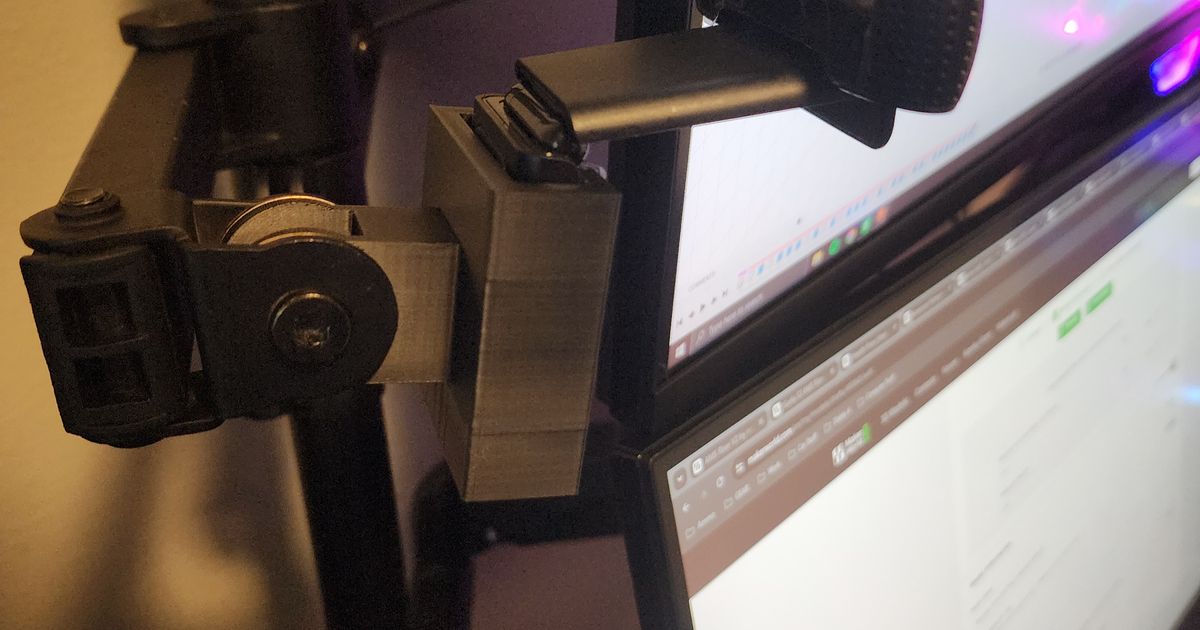 Monitor Arm End Piece Web Cam Mount by Helpfulmesquito | Download free ...