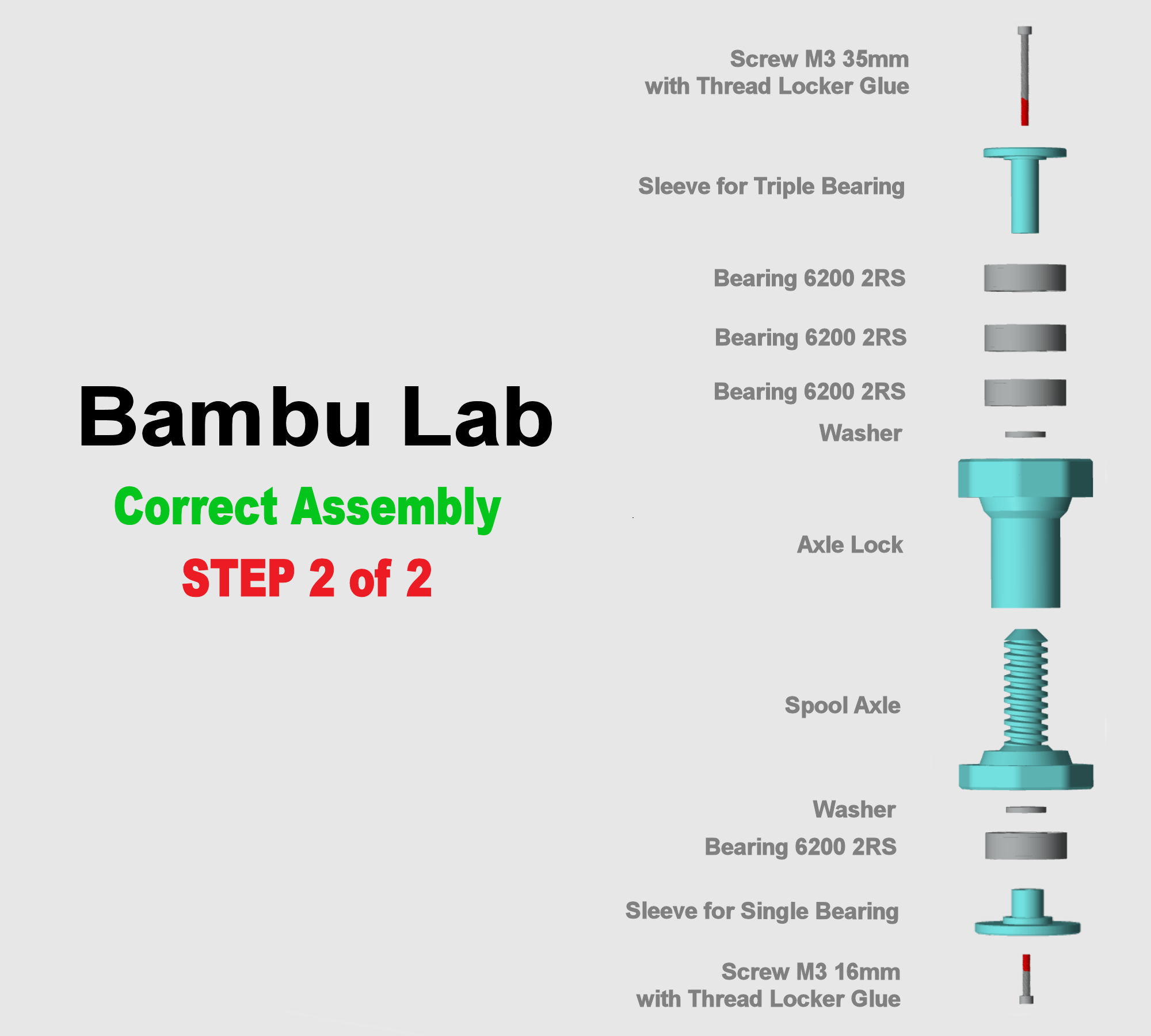 Donor Spool Holder with Bearings for Bambu Lab Filament Spool Switcher & Winder von Damian ...