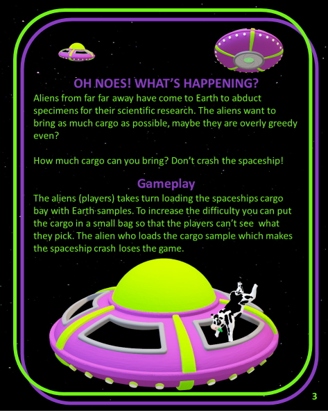 Alien abduction game with a UFO that uses magnets to float in the air ...