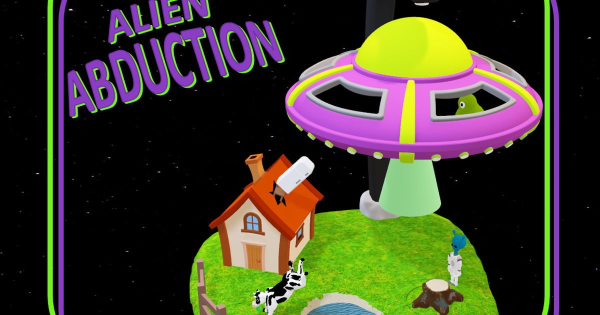 Alien abduction game with a UFO that uses magnets to float in the air ...
