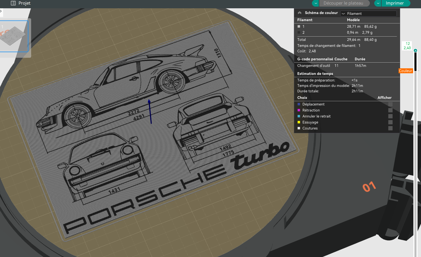 Blueprint Porsche 911 Turbo (type 930) by Printitou3D | Download free ...