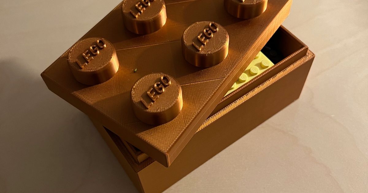 Box Container Lego Style - Large by Cal | Download free STL model ...