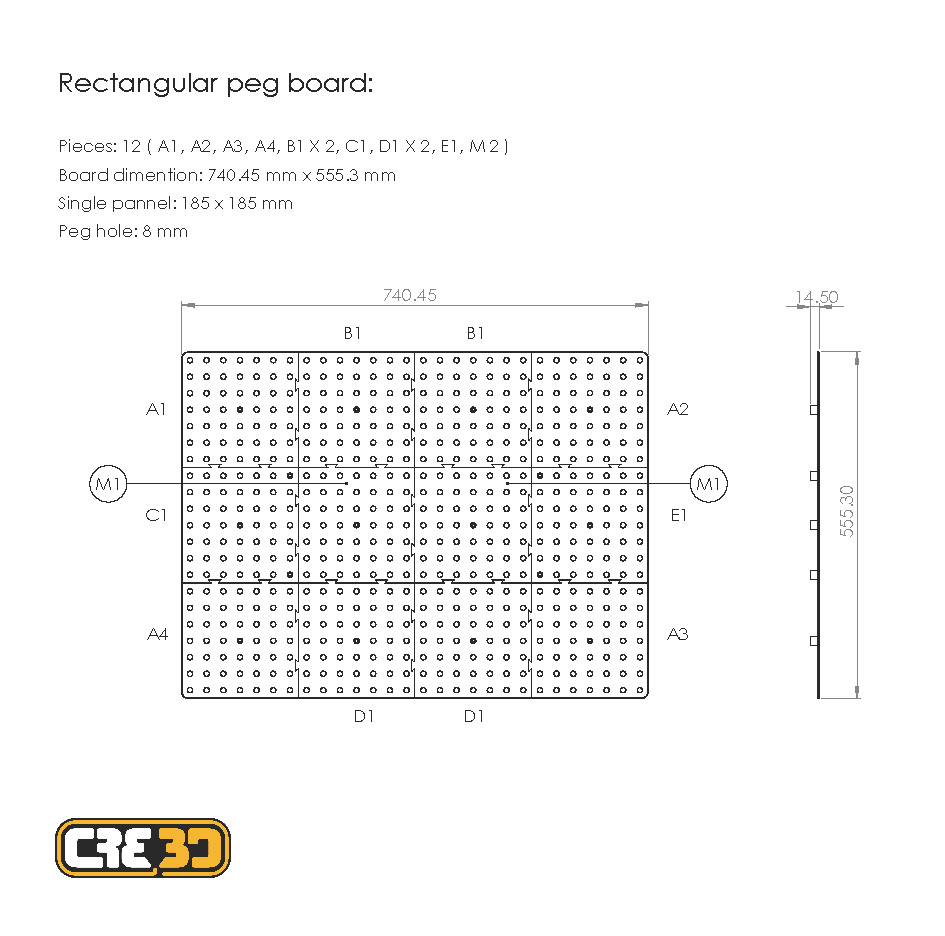 Modular Pegboard by CRE3D | Download free STL model | Printables.com
