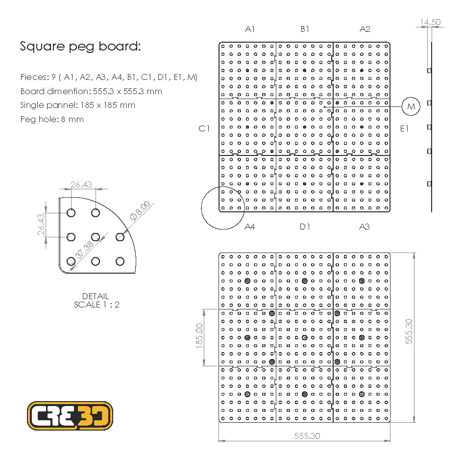 Modular Pegboard by CRE3D | Download free STL model | Printables.com
