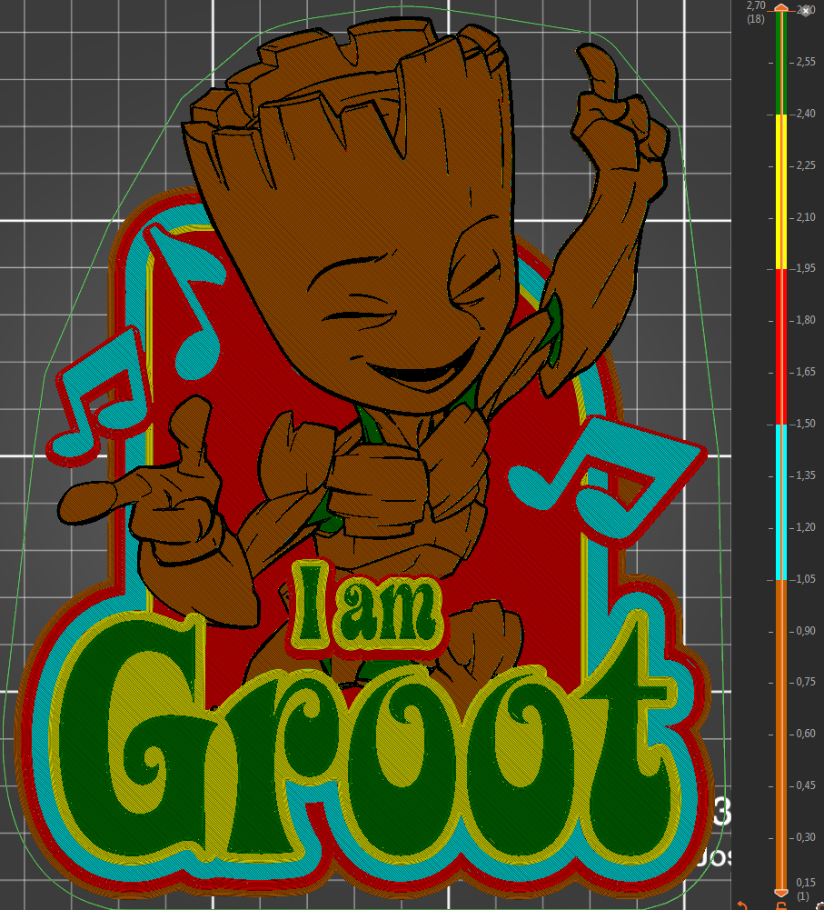 I am Groot, wall decoration by Petrik Tamás | Download free STL model ...