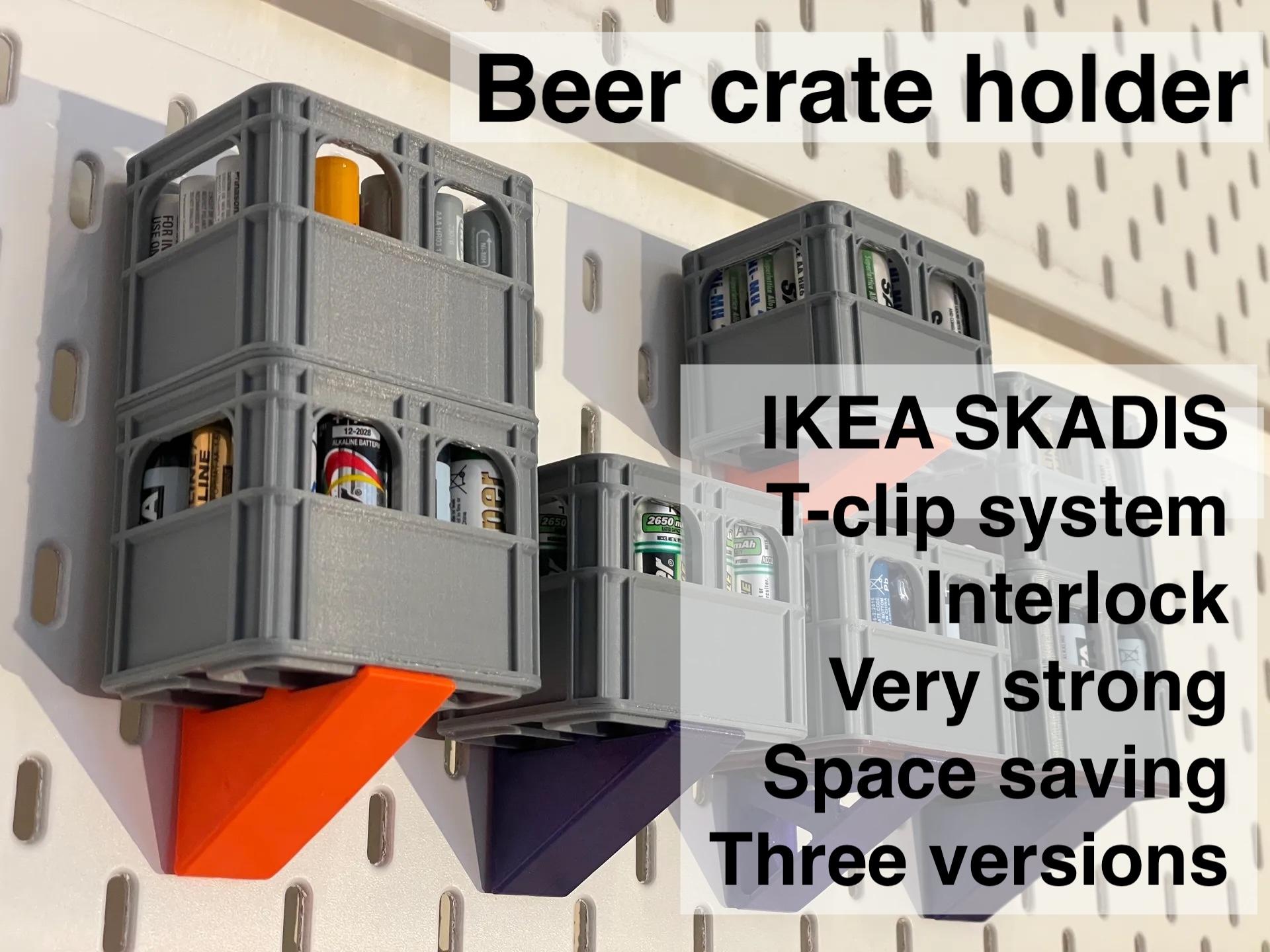 SKADIS Beer Crate Batteries T-Clip system holder by Jamesek | Download free STL model ...