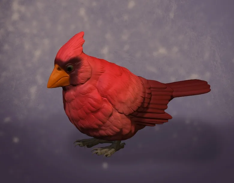 Fluffy Cardinal Statue by DragonArtist15 | Download free STL model ...