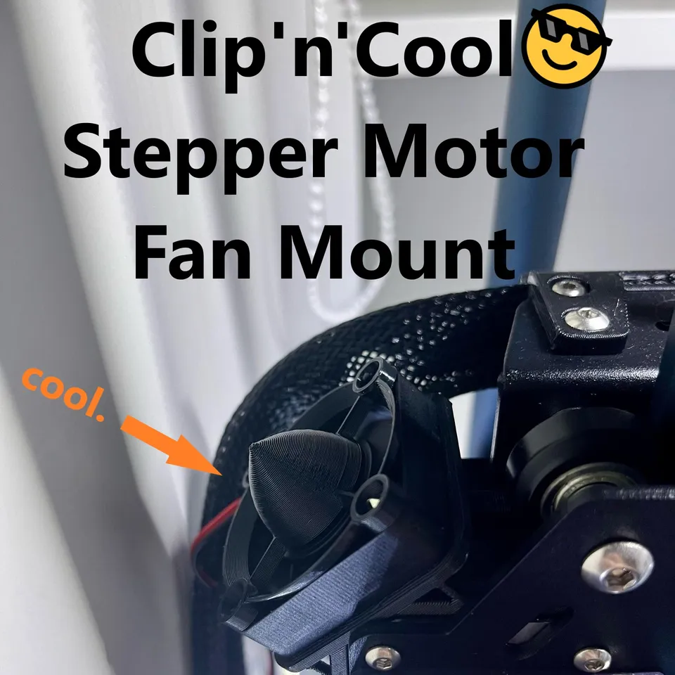 Clip'n'Cool: toolless 40mm Fan Mount / Holder for X Axis Stepper Motor ...
