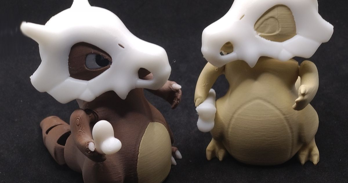 Articulated Cubone Toy by zuperbuuworks | Download free STL model ...