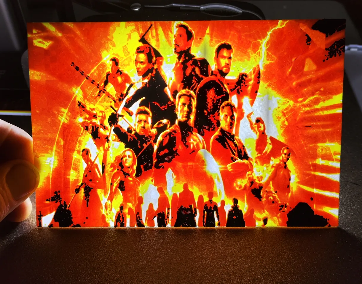Lithophane Marvel Color hueforge by Art3dMaker | Download free STL ...
