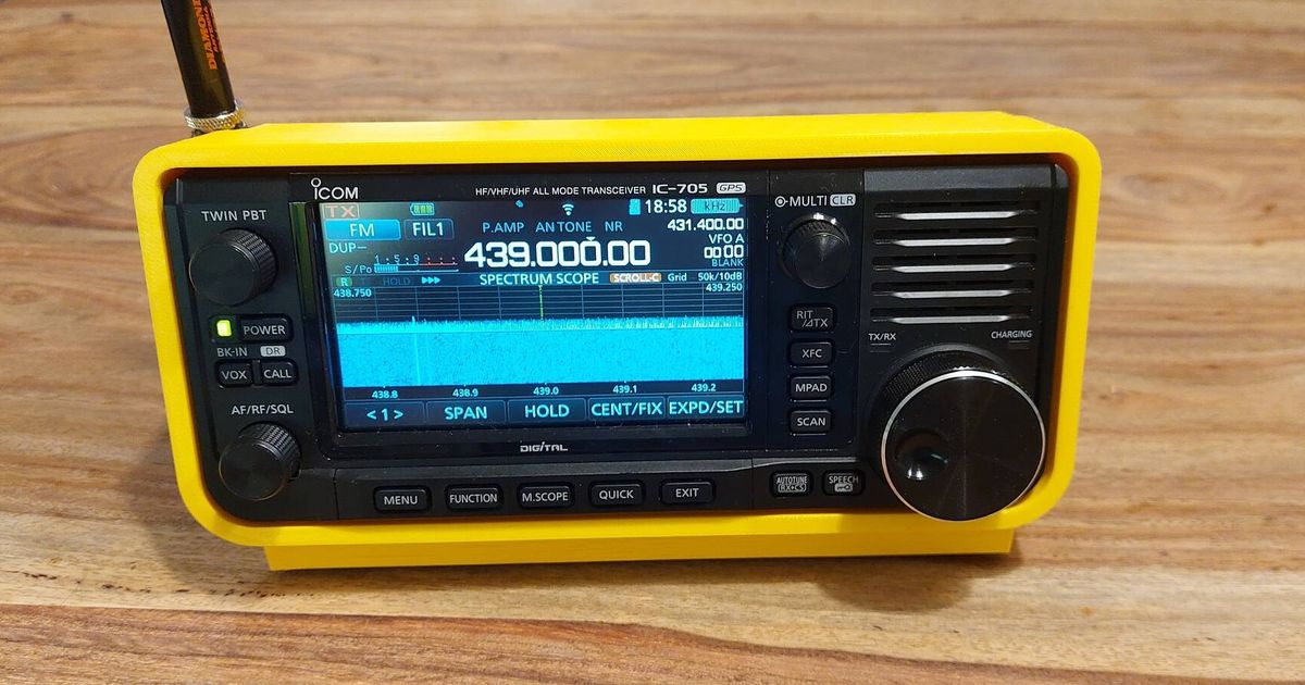 Icom IC-705 stand by Jan Matuška (OK2ATI) | Download free STL model | Printables.com