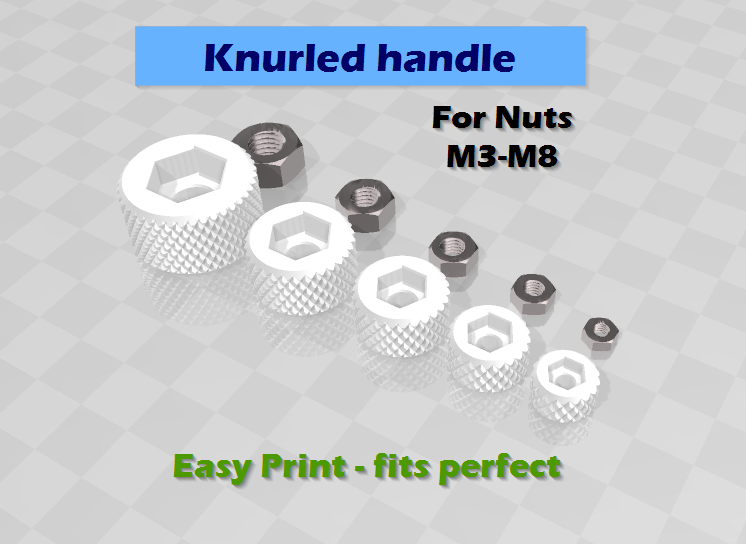 Knurled handle for Hex Nut by BamBam Design | Download free STL model ...
