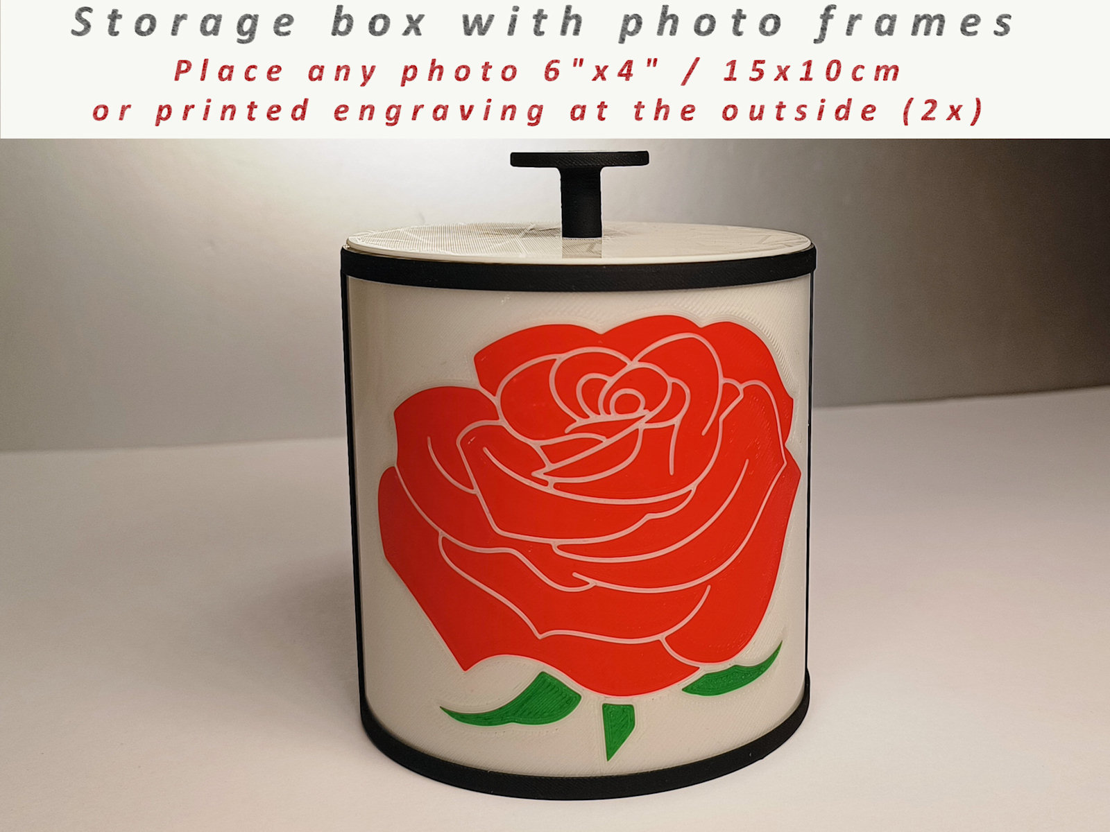 Round Storage Box with Photo Frames by Wim V | Download free STL model ...