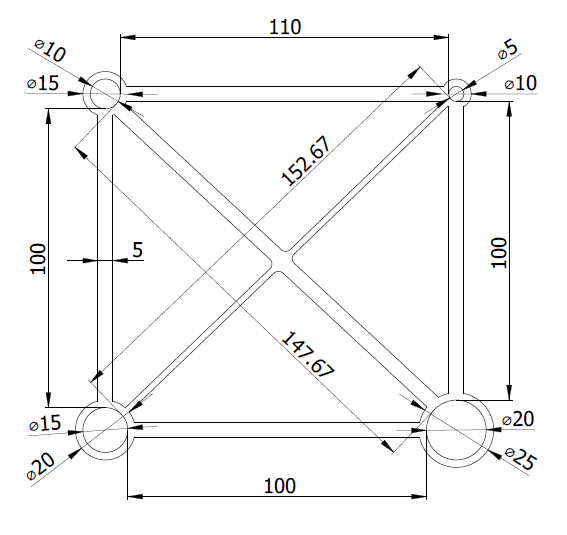 Calibration Square with ID and OD Holes by McMaker3D | Download free ...