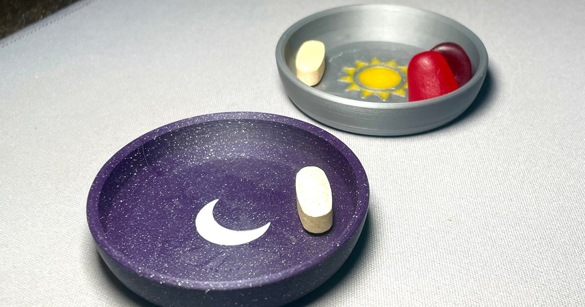 Day/Night Pill Dish by cartyski | Download free STL model | Printables.com