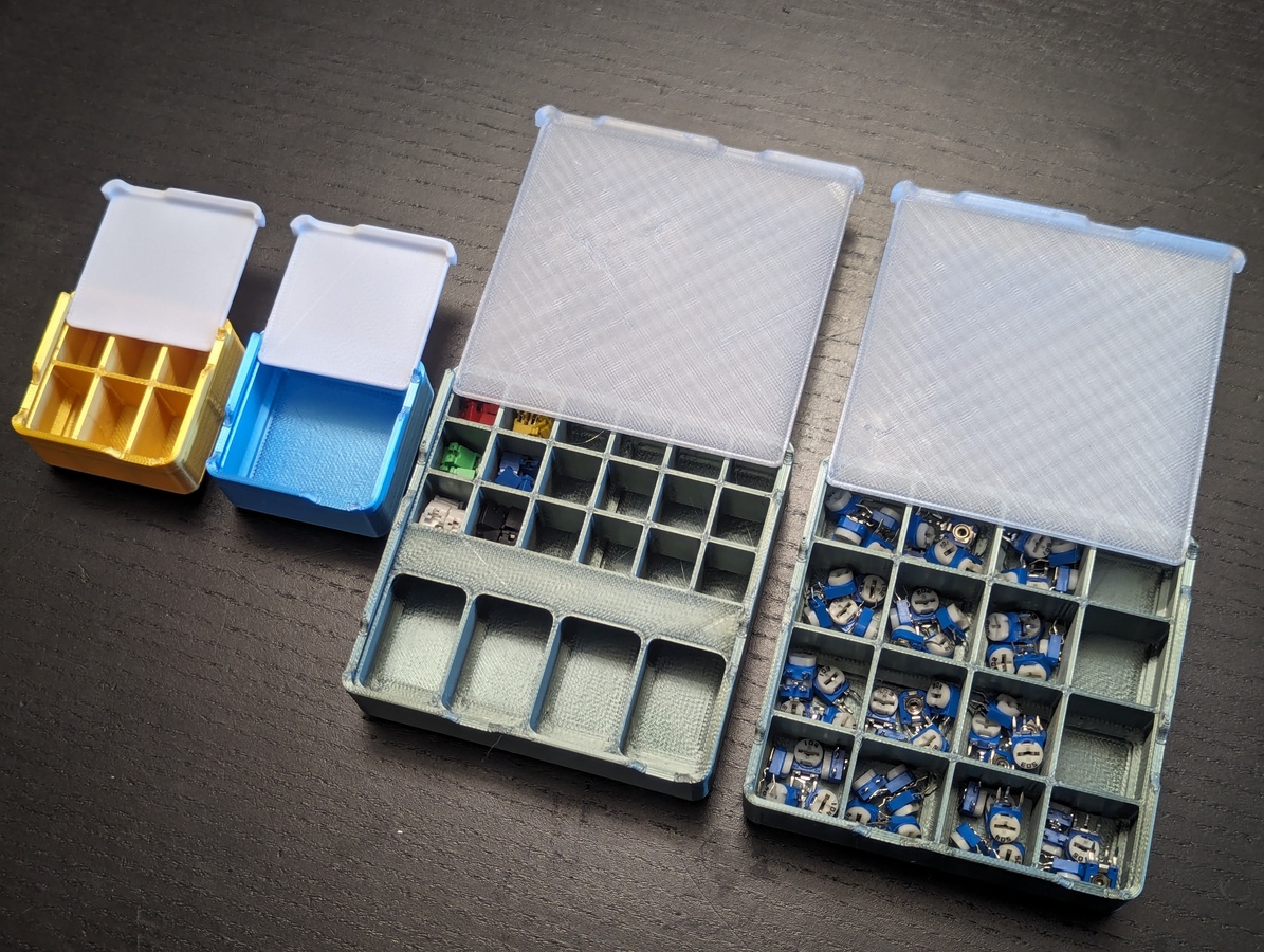 Gridfinity Bins with Lids (parametric remix) by bulbasaur0 | Download free STL model ...