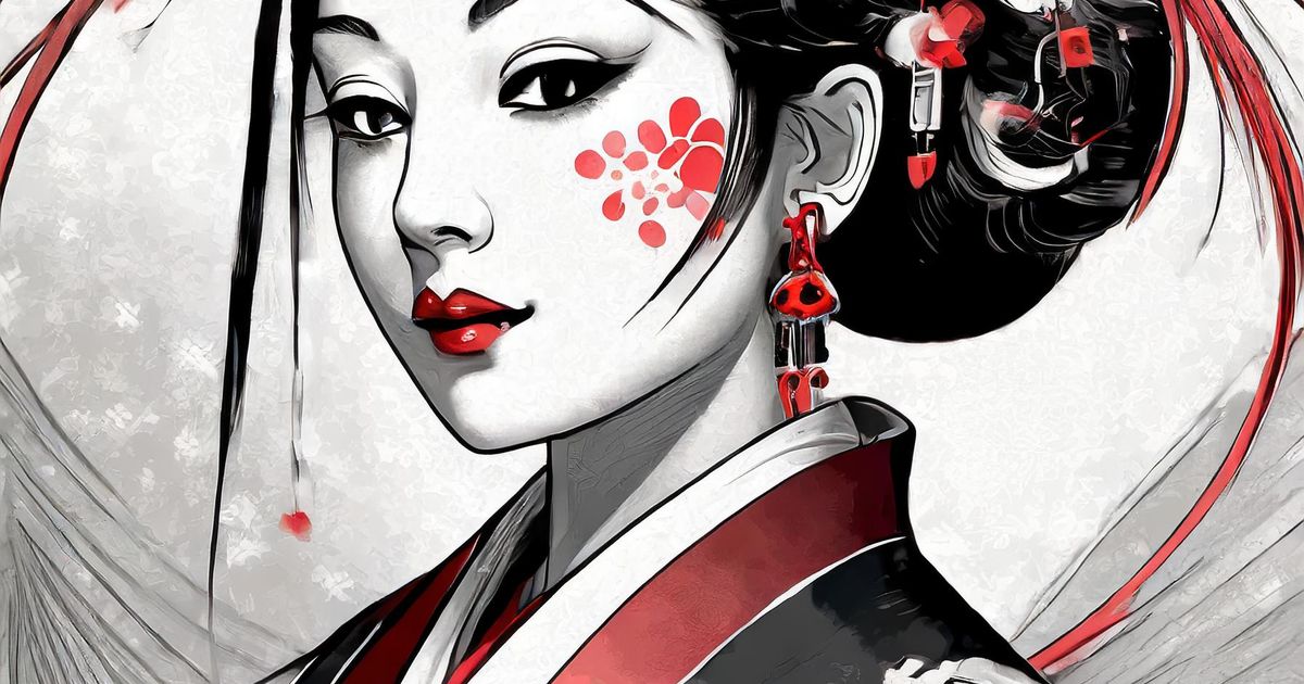 Geisha 2D wall art by Black0ut | Download free STL model | Printables.com