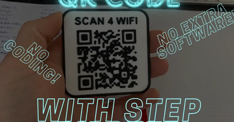 Magnetic WiFi QR Code Card with step by step guide! No Coding, or extra ...