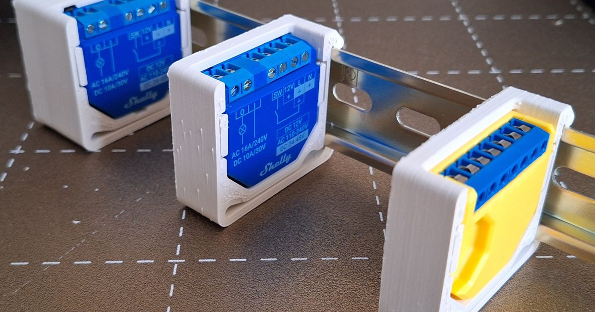 Shelly plus DIN-rail holders by FragileCobra | Download free STL model ...