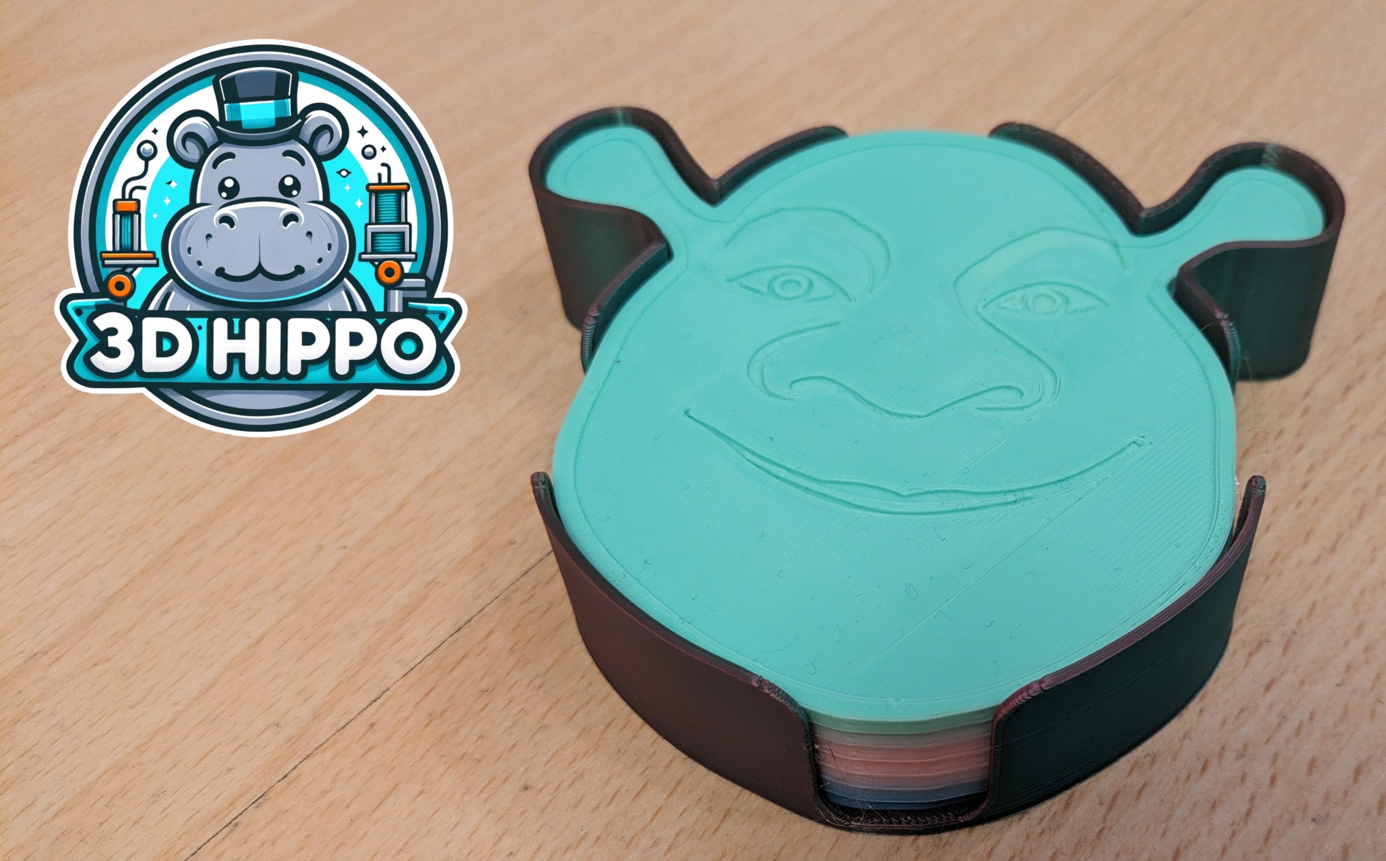 Shrek Drink Coaster and Coaster holder by 3DHippo | Download free STL ...
