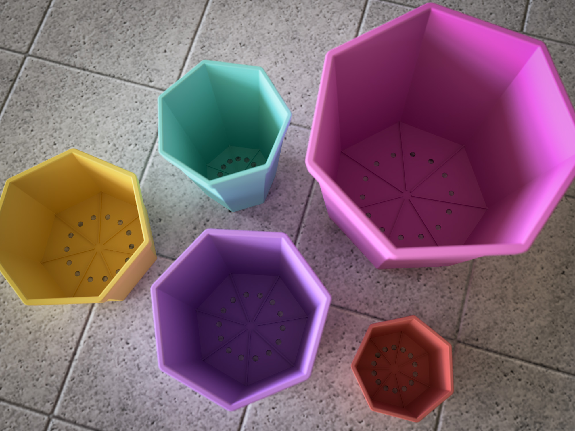 Heptagon Flower Pot in Various Sizes by Metikumi | Download free STL ...