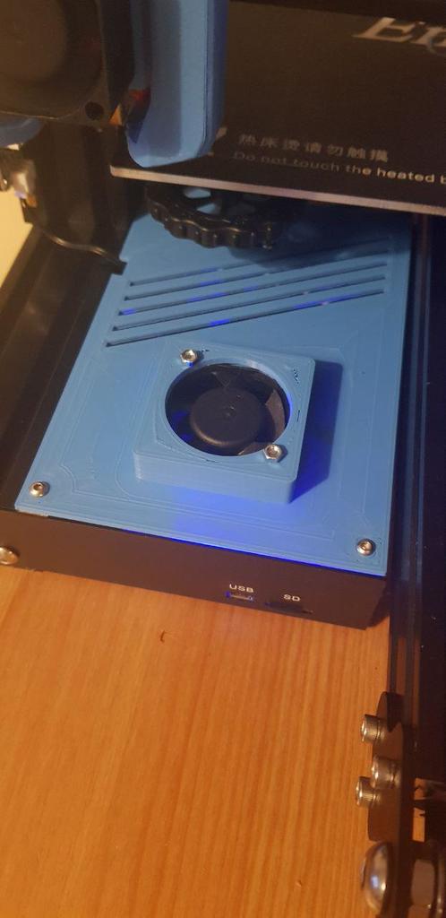 Quieter + Cooler Ender-3 Control Box Lid (Stock+4020 fan compatible) by ...