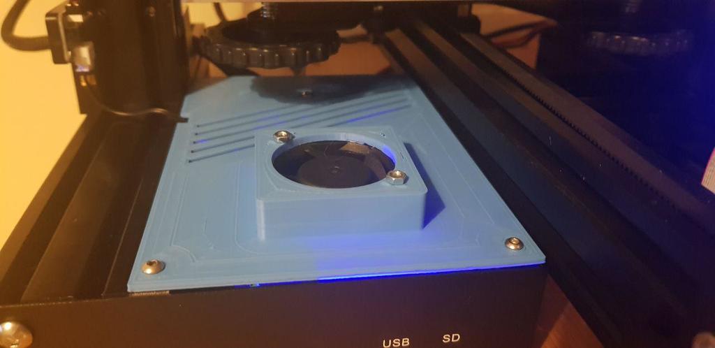 Quieter + Cooler Ender-3 Control Box Lid (Stock+4020 fan compatible) by ...