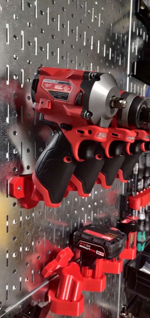 Power Tool & Battery Wall Control / Pegboard Mounts for Milwaukee M12 ...
