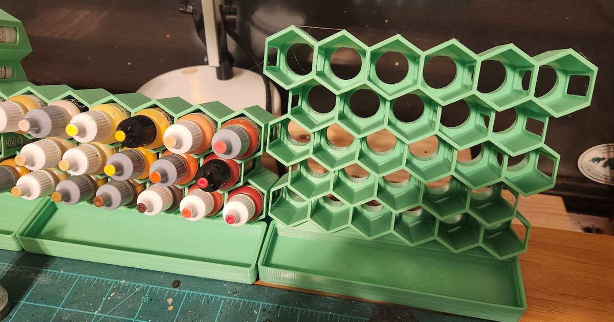 Gridfinity Compatible 17 mL bottle paint rack (5 tiers) by Peter The ...