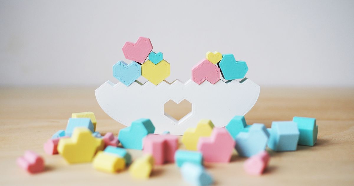 Heart balance game by Kreativní centrUM | Download free STL model ...