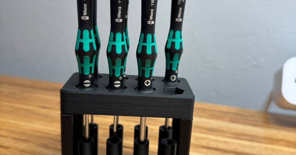 Wera Gridfinity Screwdriver Rack 1x2 anti-Wobble by PlanBee | Download free STL model ...