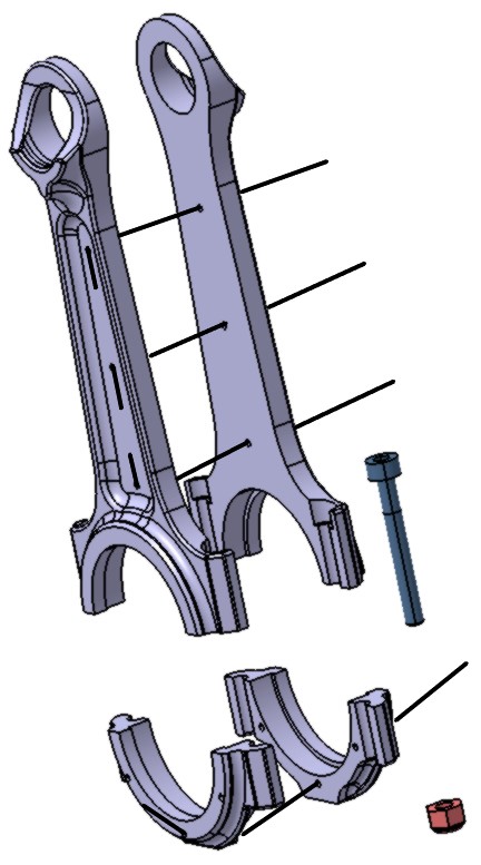 Piston-Conrod complete assembly with roller bearing by Jitaru Adrian ...