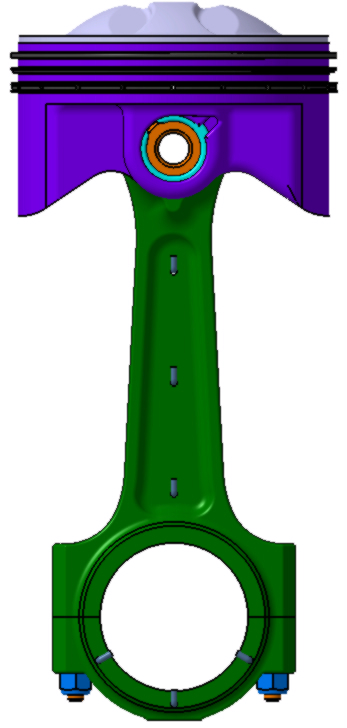 Piston-Conrod complete assembly with roller bearing by Jitaru Adrian ...