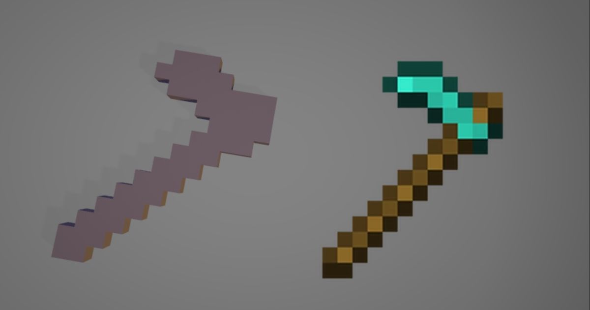 Minecraft hoe by Prostě já | Download free STL model | Printables.com