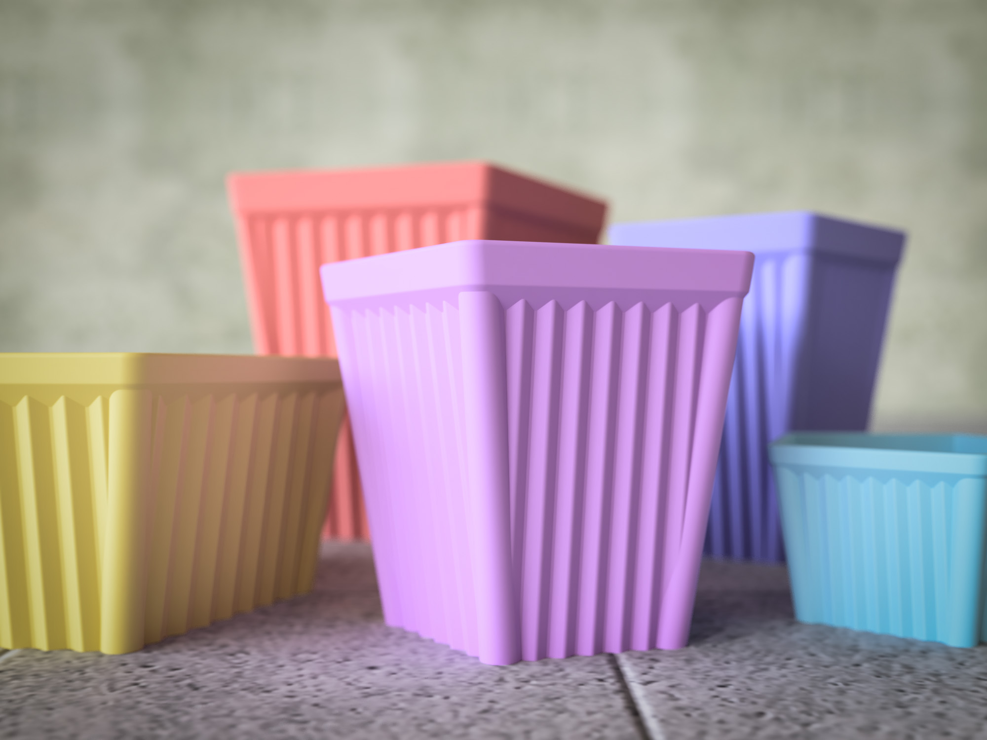 Pentagonal Flower Pot with Vertical Stripes in Various Sizes by Lucky ...