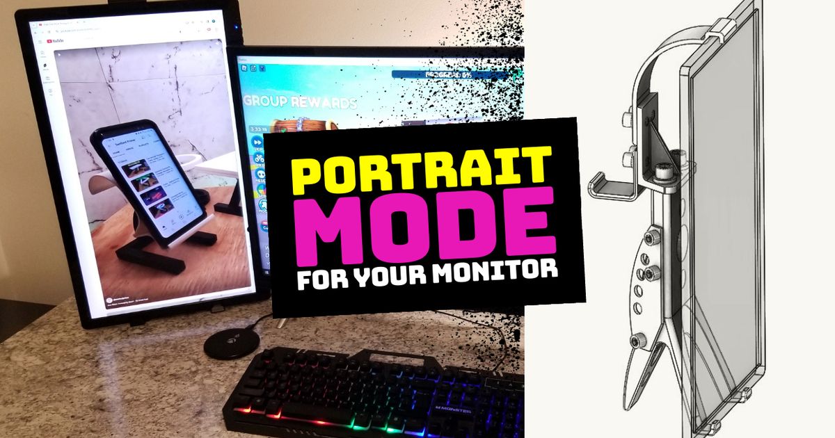 Monitor Stand for Portrait Mode by Sanford Prime | Download free STL ...