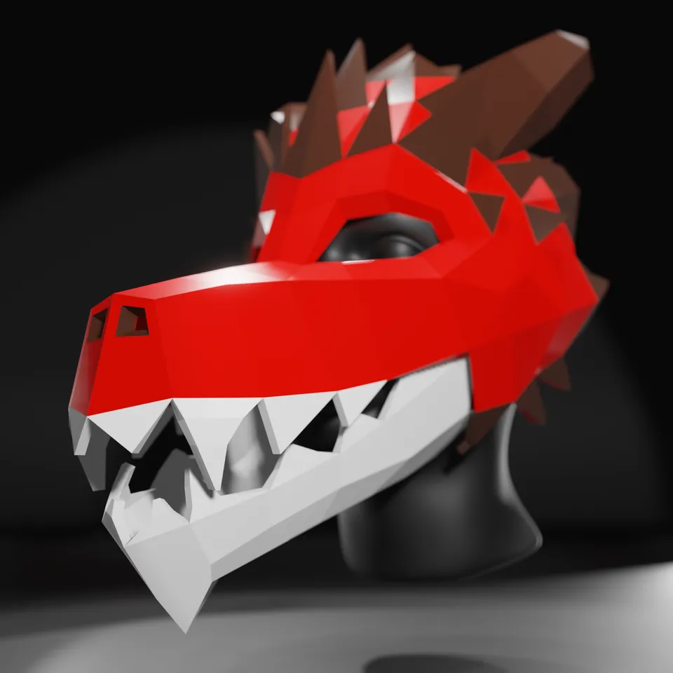 Dragon mask articulated for cosplay by whitefox | Download free STL ...