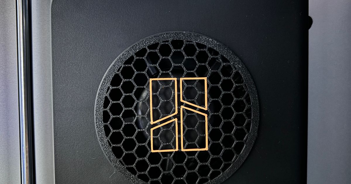 X1C Auxiliary Fan Cover Hex with logo by Haro | Download free STL model ...