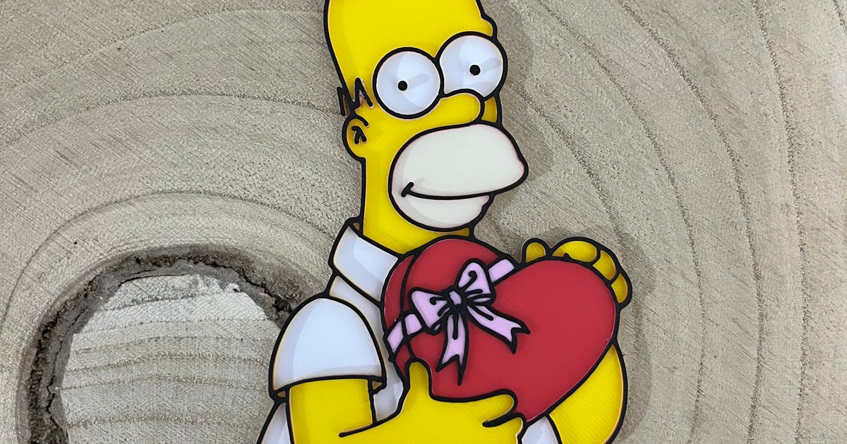 Homer Simpson Valentine Heart Cake Topper by Daniel Diaprint-3D ...