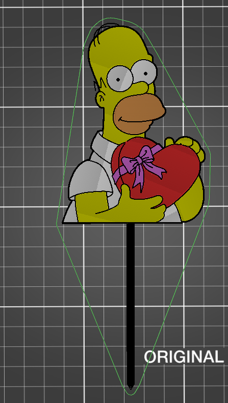 Homer Simpson Valentine Heart Cake Topper / Zápich Do Dortu Homer s ...