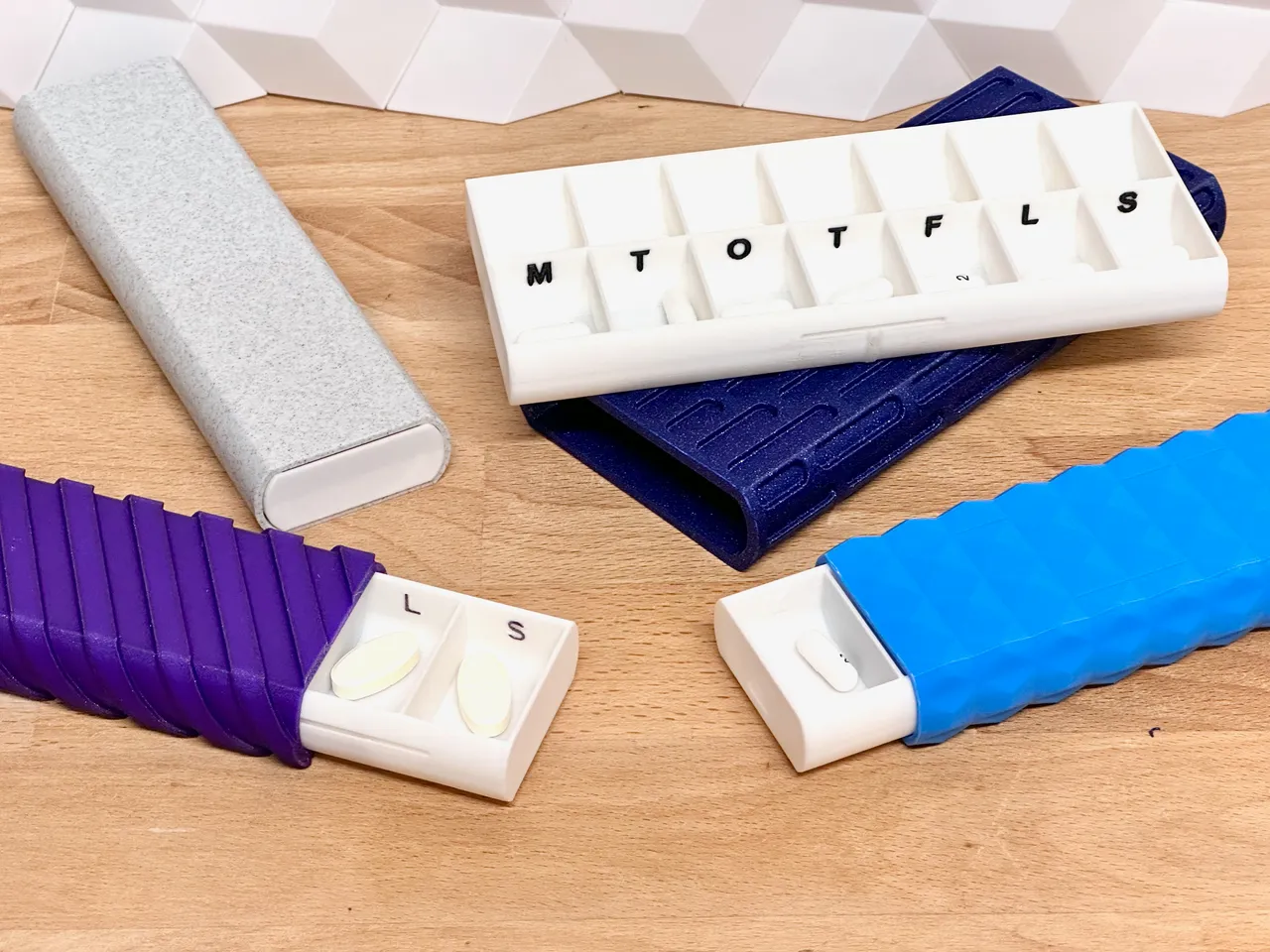 Sliding Pill Box (textured organizer for weekly medication) by ...