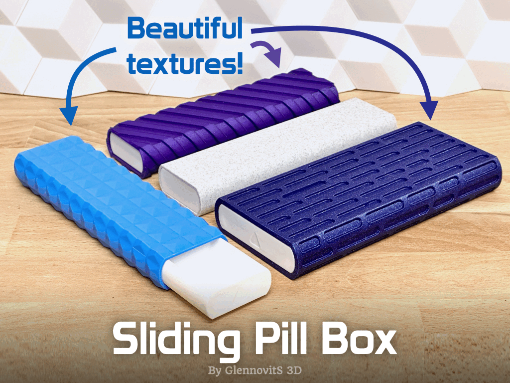 Sliding Pill Box (textured organizer for weekly medication) von ...