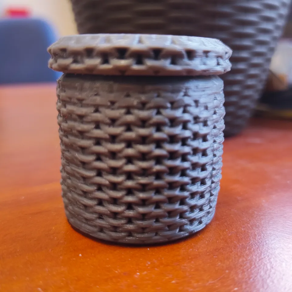 Container with threaded lid and unique textures by Gabor Gyarmati ...
