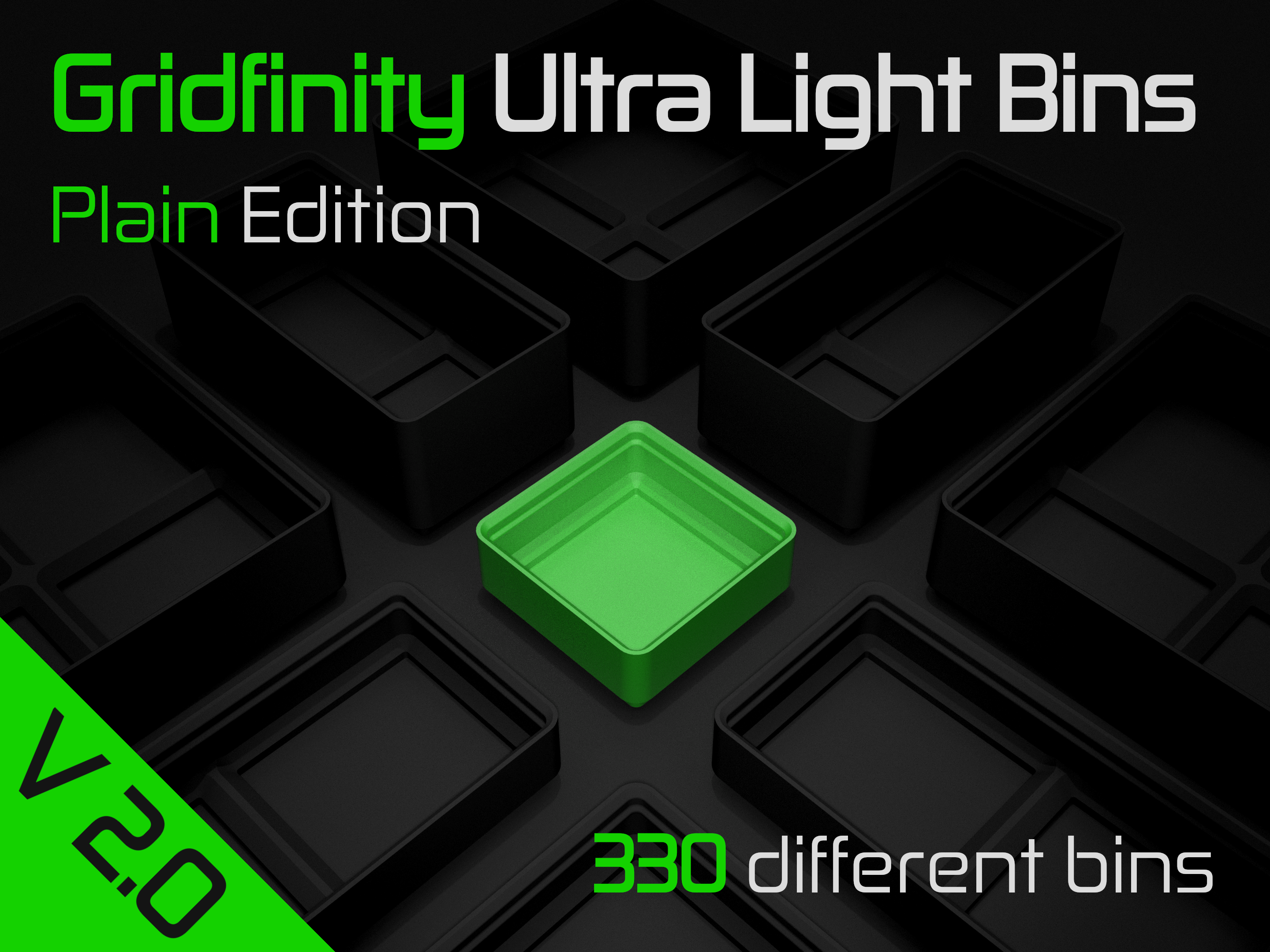 Gridfinity Ultra Light Bins - Plain Label Half Grid Edition by HuMa | Download free STL model ...