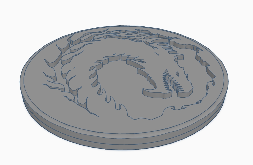 Godzilla looking Dragon Medallion by John Cuccia | Download free STL ...