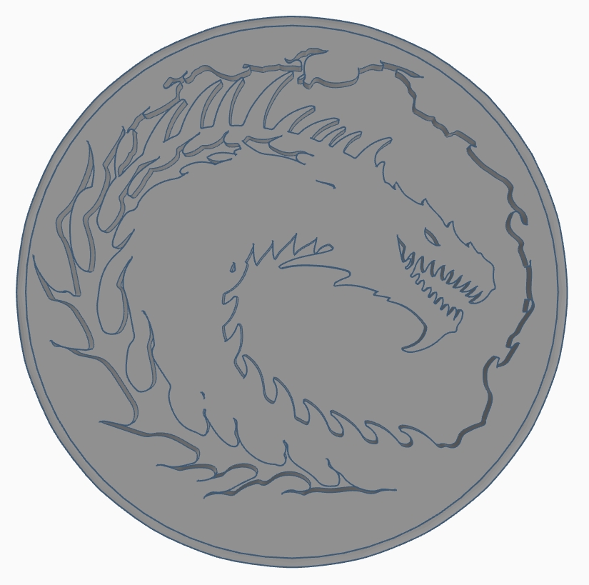 Godzilla looking Dragon Medallion by John Cuccia | Download free STL ...
