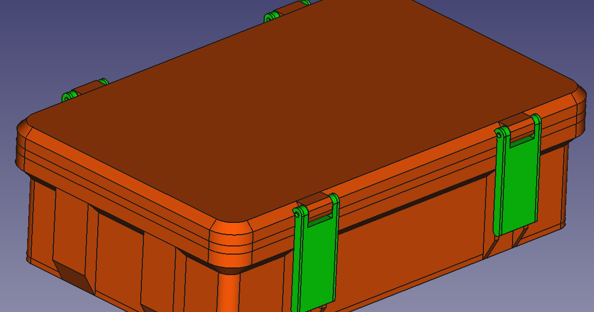 Fully 3D printed rugged box with removable clasp on lid by Lock ...