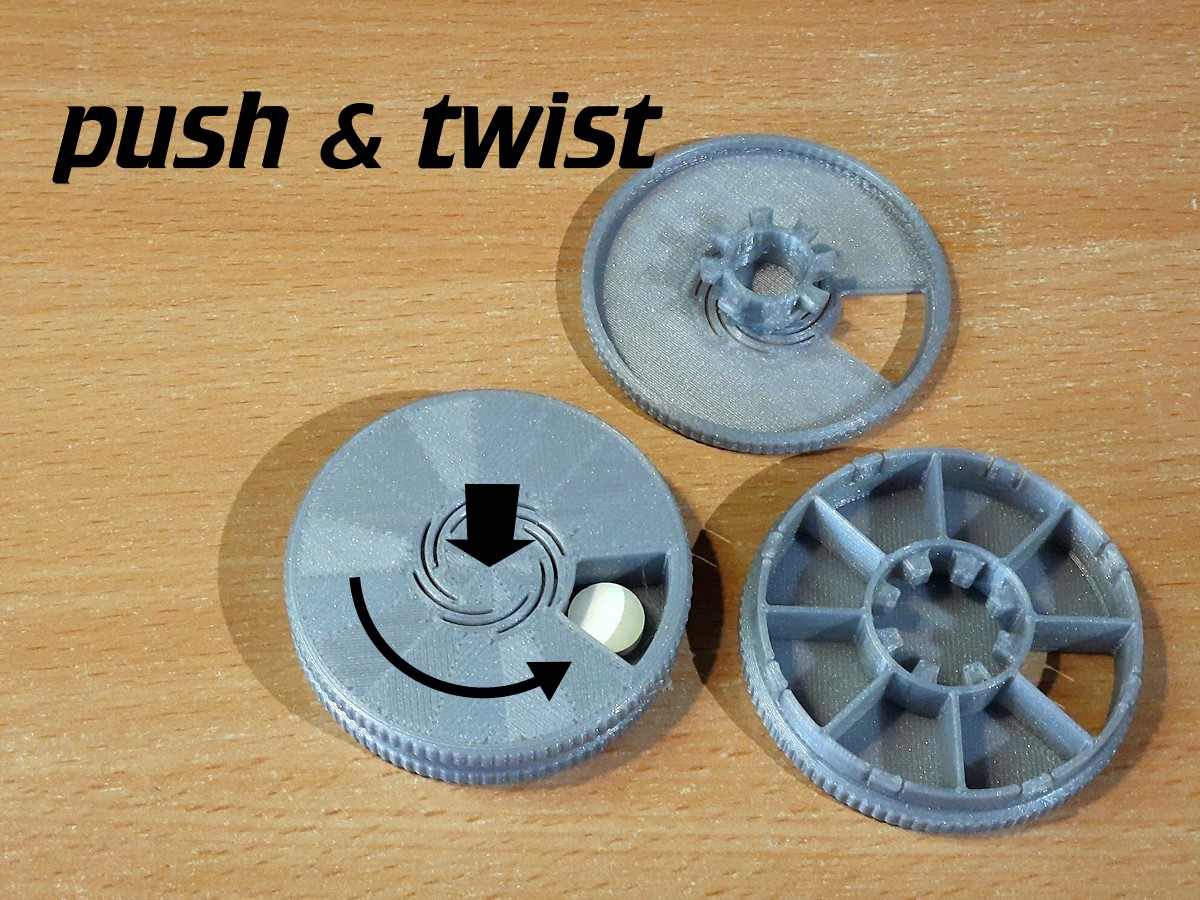 pill box with compliant twist lock by DrJones | Download free STL model ...