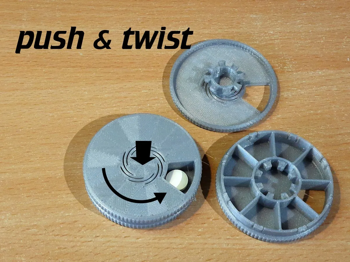 pill box with compliant twist lock by DrJones | Download free STL model ...